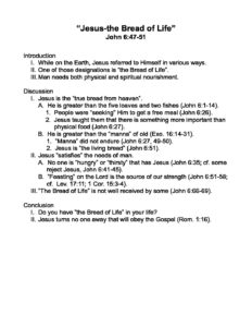 Jesus-the Bread of Life – Cartersville church of Christ